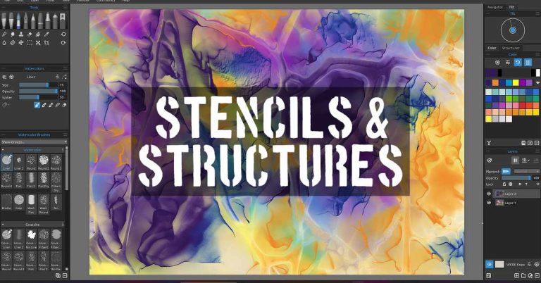How to Use Stencils and Structures in Rebelle - Art & Design by Teresa ...